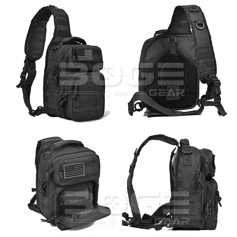 Tactical Shoulder Bag Rover Sling Pack Nylon Military Backpack Molle A ...