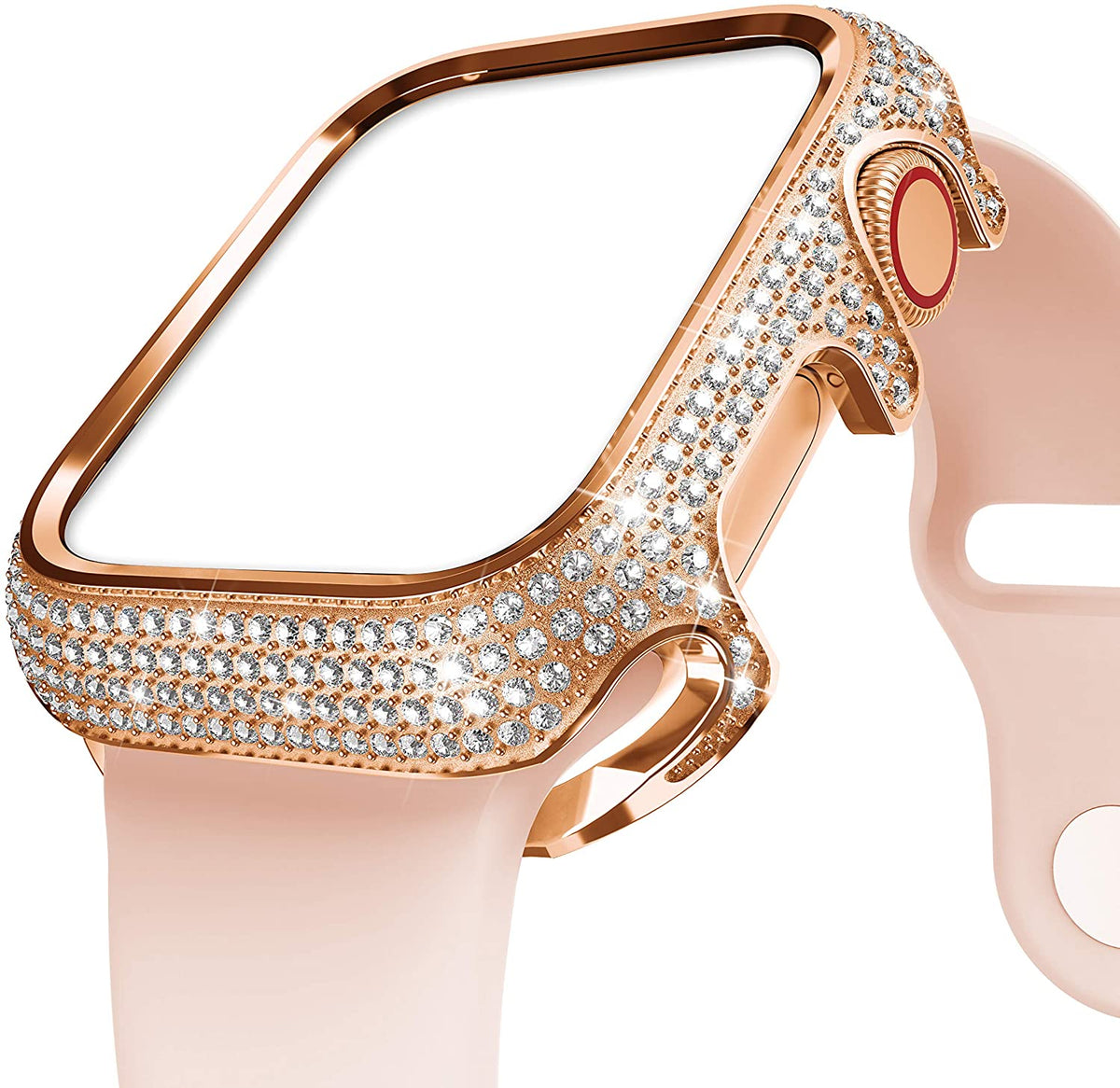 Diamond Cover For Apple Watch Case Luxury Bling Alloy Series 6 5 4 ...