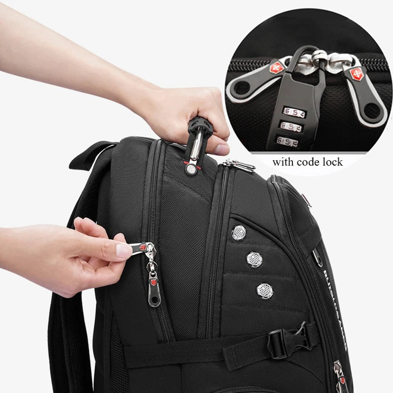 3％ Off | 2024 Waterproof 17 Inch Laptop Backpack Men USB Charging Trav ...