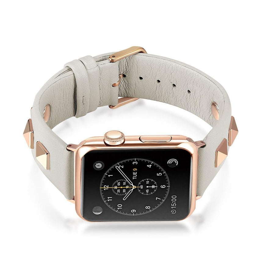 www.Nuroco.com - Apple watch band Punk gold studded leather rivets ...