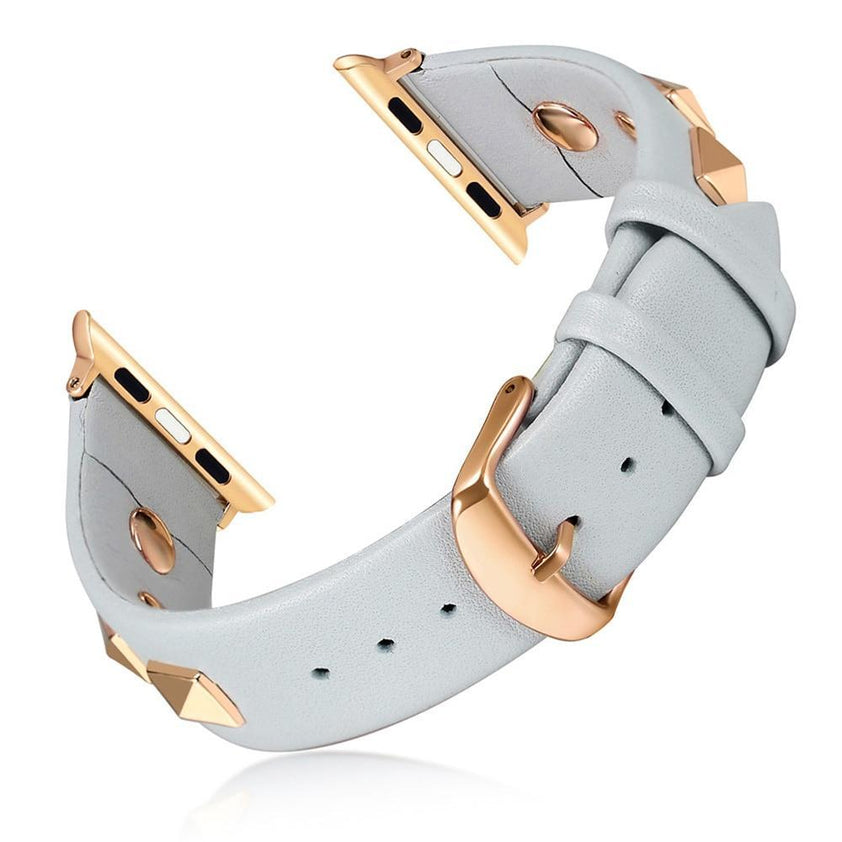 www.Nuroco.com - Apple watch band Punk gold studded leather rivets ...
