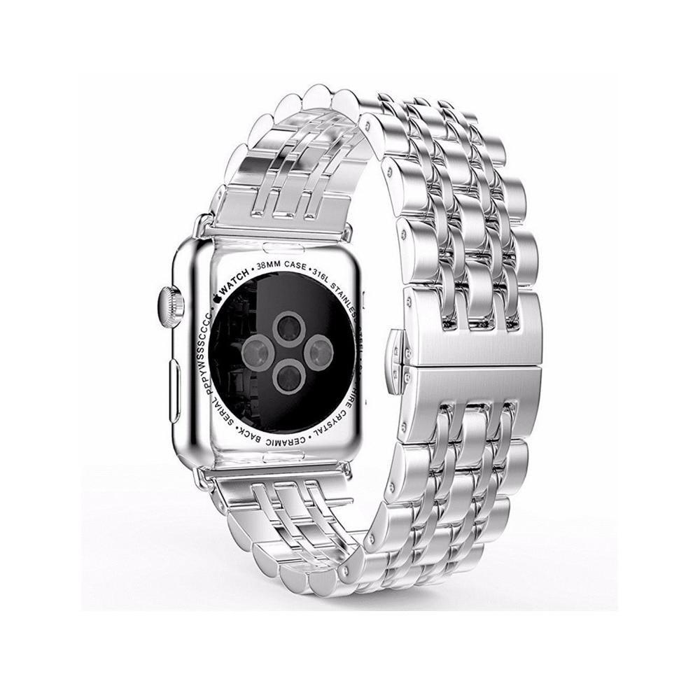 Pure Silver Luxury Two Tone Links Stainless Steel Apple Watch – www ...