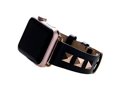 www.Nuroco.com - Apple watch band Punk gold studded leather rivets ...