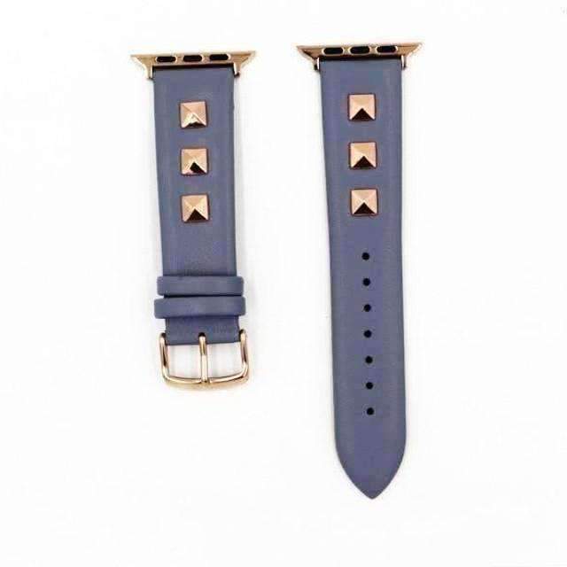 www.Nuroco.com - Apple watch band Punk gold studded leather rivets ...