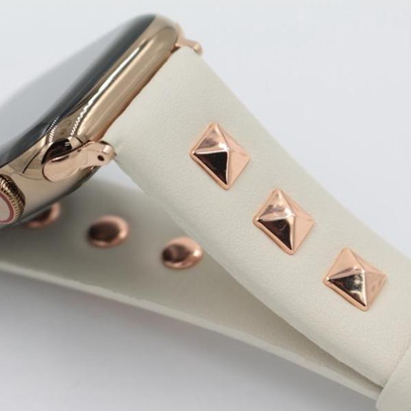 www.Nuroco.com - Apple watch band Punk gold studded leather rivets ...