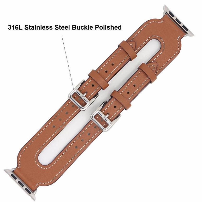 Apple Watch Series Classic Leather Double Buckle Cuff Strap – www ...