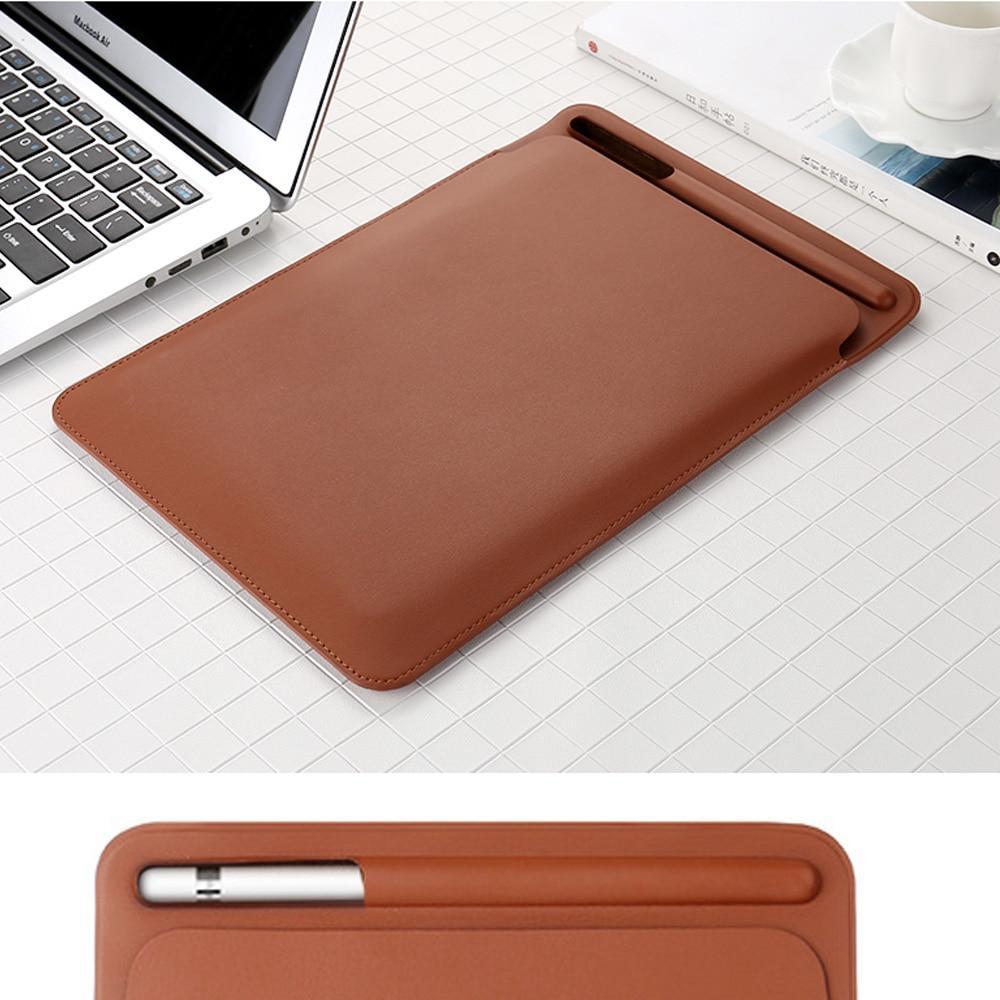 iPad Pro 12.9 leather Sleeve Case Pouch Bag Cover with Pencil Slot ...