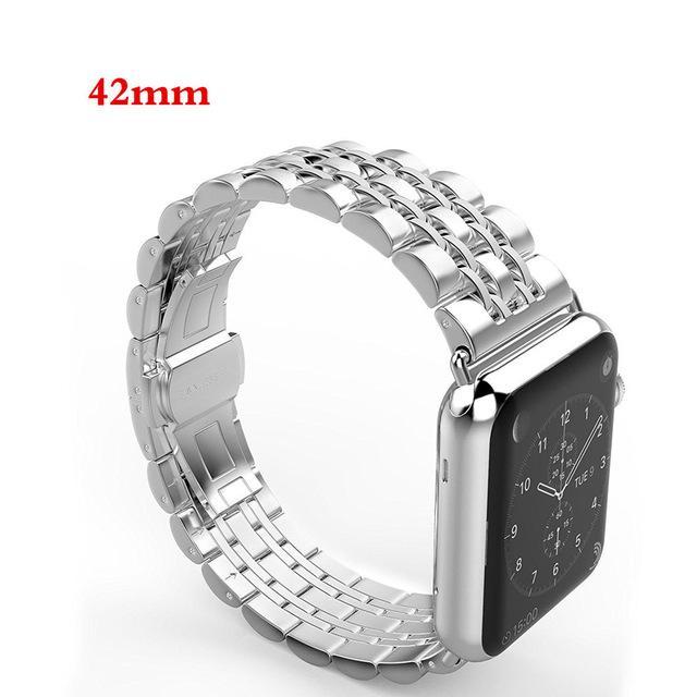 Pure Silver Luxury Two Tone Links Stainless Steel Apple Watch – www ...