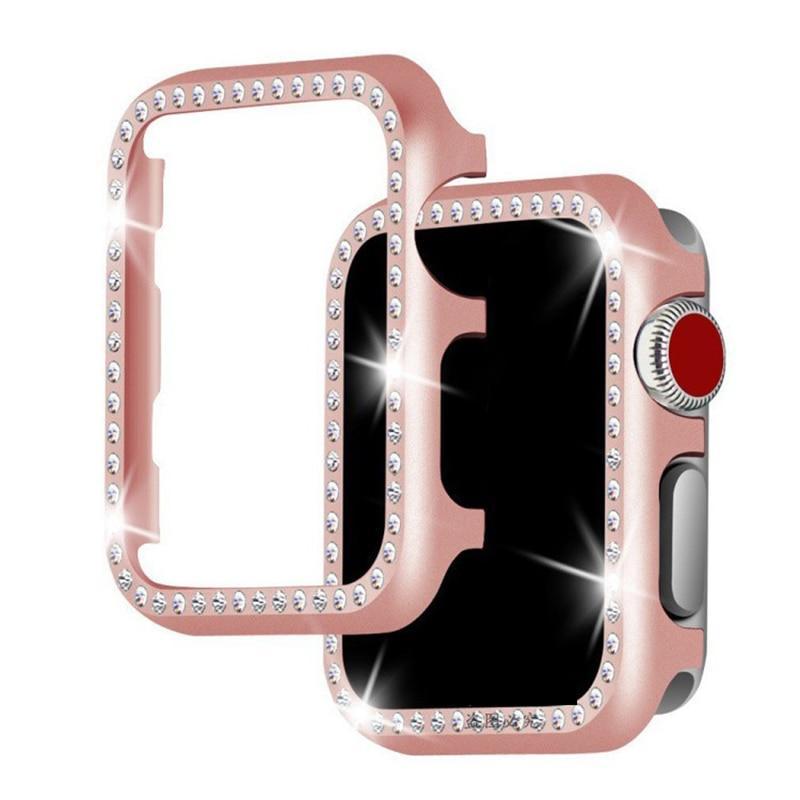 Strap & Diamond Case Apple Watch bundle 38mm 40mm 44mm 42mm Stainless ...