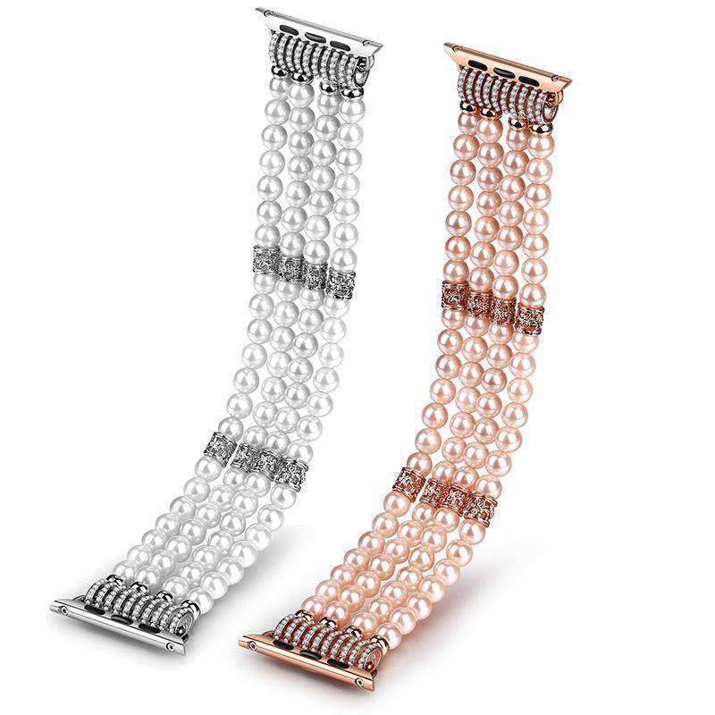 www.Nuroco.com - Apple watch bling band Stretch strap bling Pearls 44mm ...