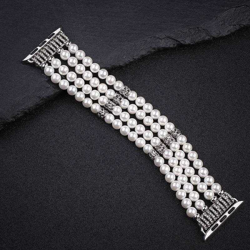 www.Nuroco.com - Apple watch bling band Stretch strap bling Pearls 44mm ...