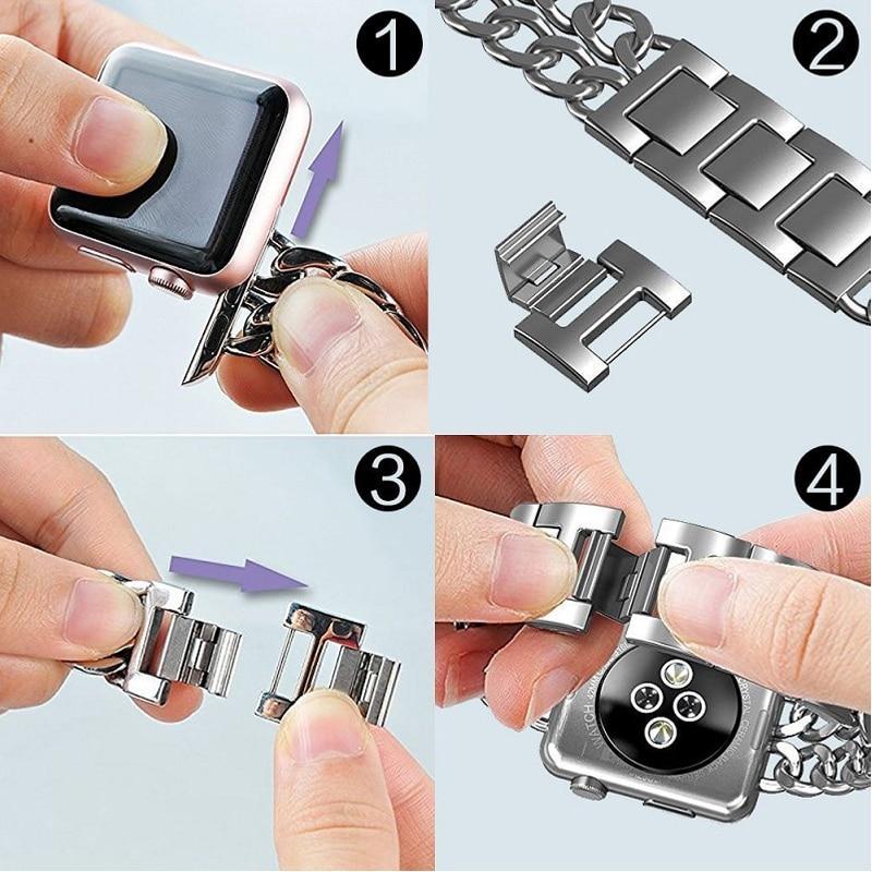www.Nuroco.com - Apple Watch double chain link band 44mm/ 40mm/ 42mm ...